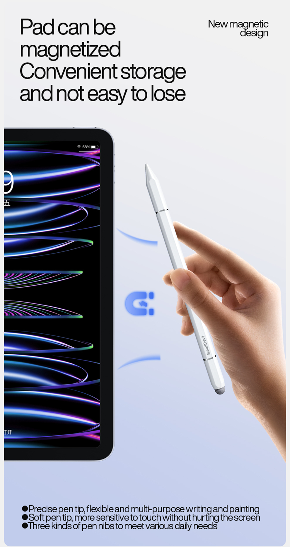 SmartDevil Capacitive Pen Stylus For Tablet Phone Magnetic Stylus For ...