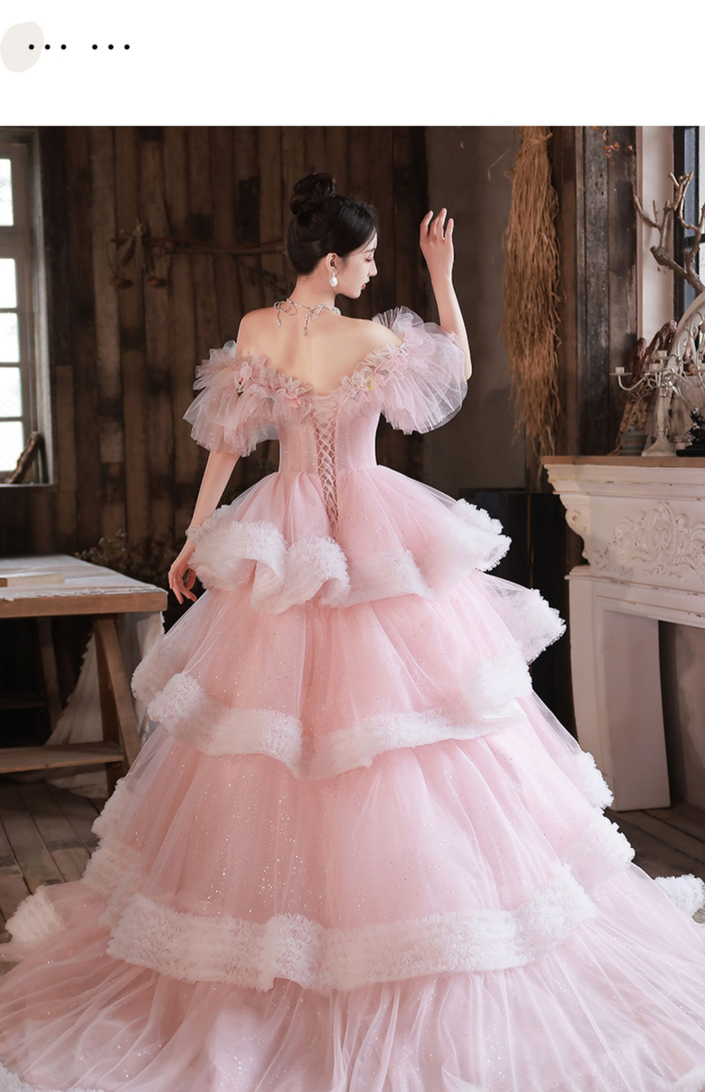 Pink Gown For Js Prom Dress Sen Series Tailed Evening Dress Ball Gown ...