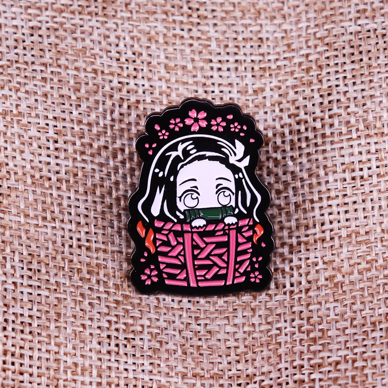 demon slayer nezuko Enamel Pins Kimetsu No Yaiba anime girl Lapel Pin ...