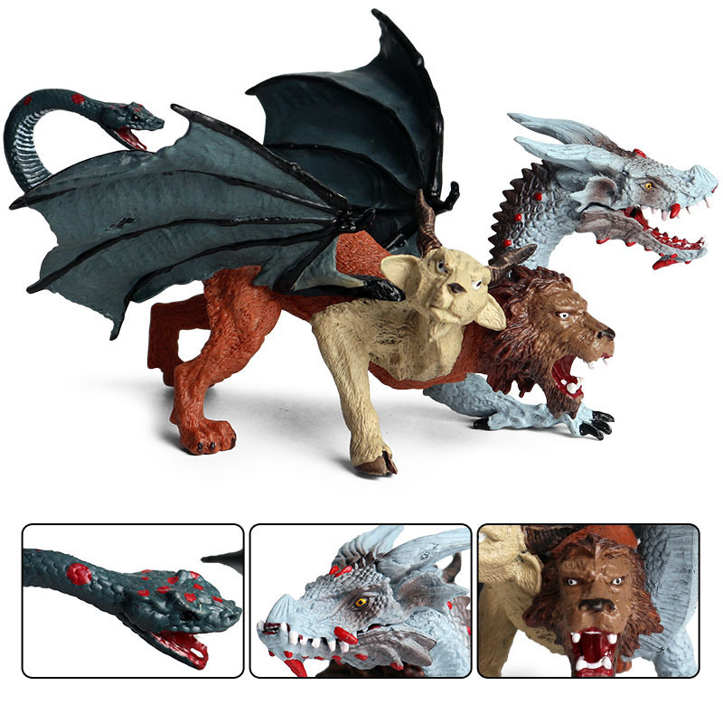 Mythical animal Chimera three headed dragon monster simulation model ...