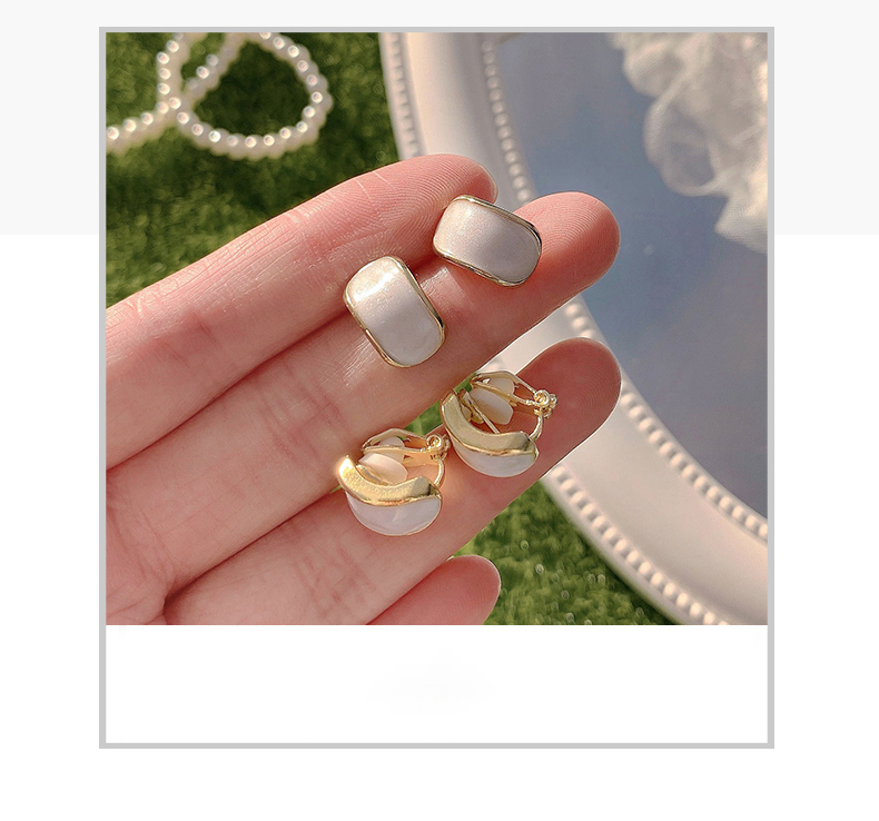 Super Fairy White Shiny Ear Studs Summer Ins Simple Retro Korean ...