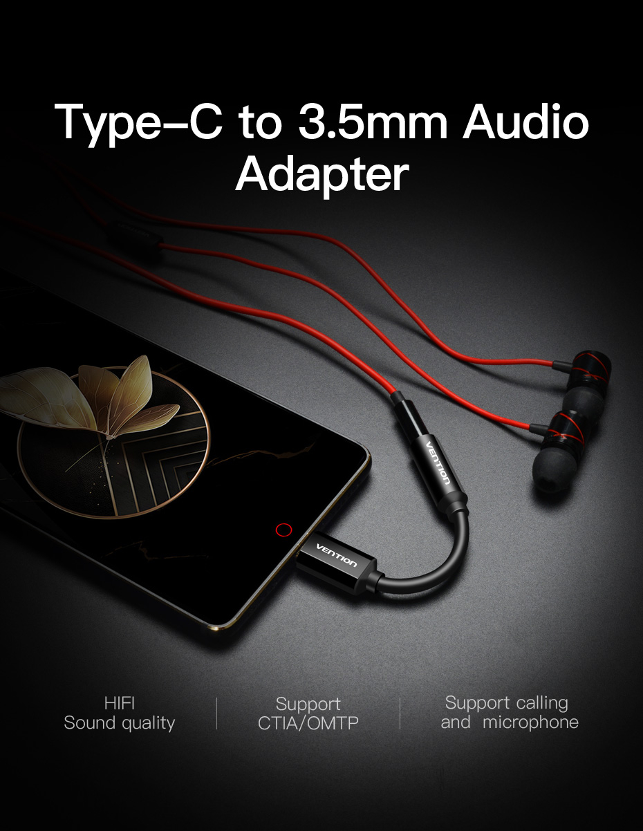 Vention Type C To Audio Cable Adapter HIFI CTIA OMTP Converter | Shopee ...
