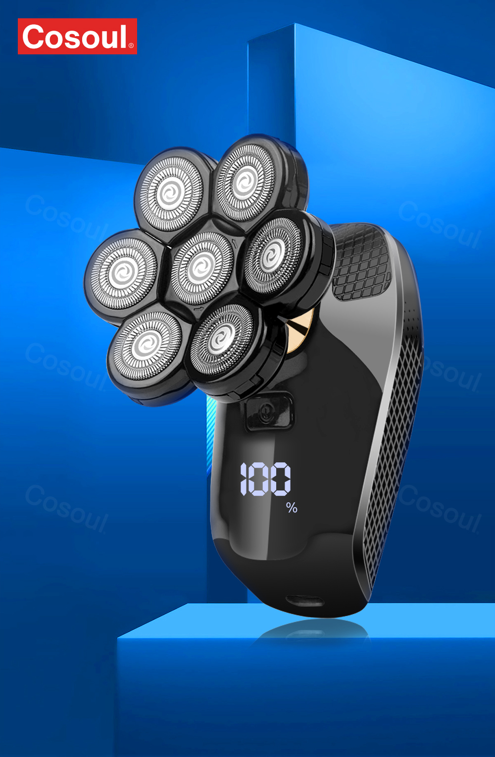 Cosoul Shaver for Men 7 Heads Electric Shaver Bald Head Shaver Razor ...