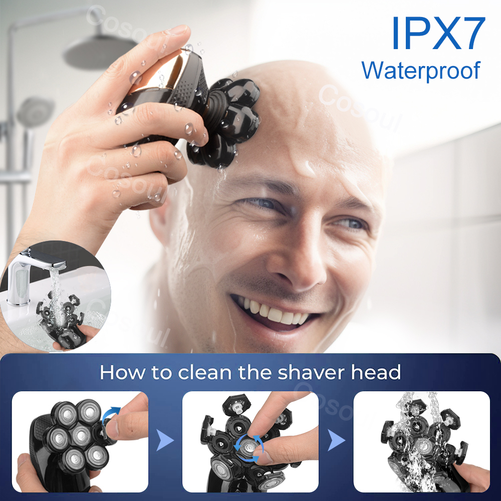 Cosoul Shaver for Men 7 Heads Electric Shaver Bald Head Shaver Razor ...
