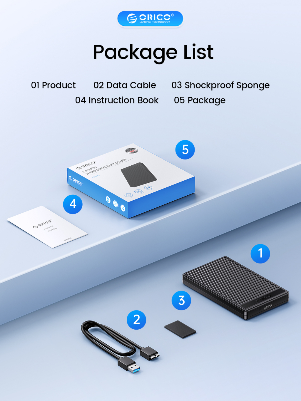 ORICO hdd Enclosure 2.5 SATA to USB 3.0 Type C External Hard Disk Case ...