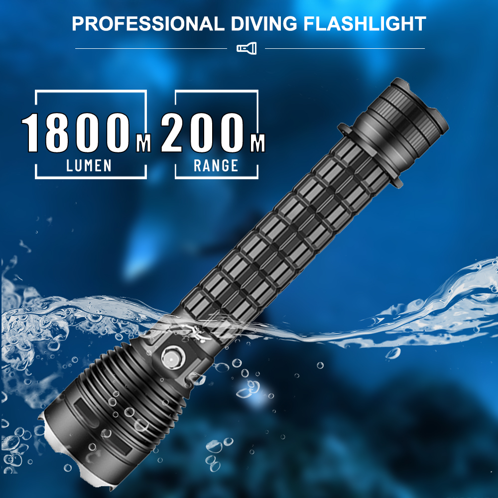 Asafee D815A Diving Flashlight XHP70 LED 1500 Lumen Torch Underwater ...
