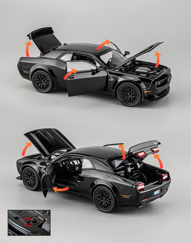 Diecast car 1:32 Dodge Challenger Hellcat SRT American Muscle Car ...