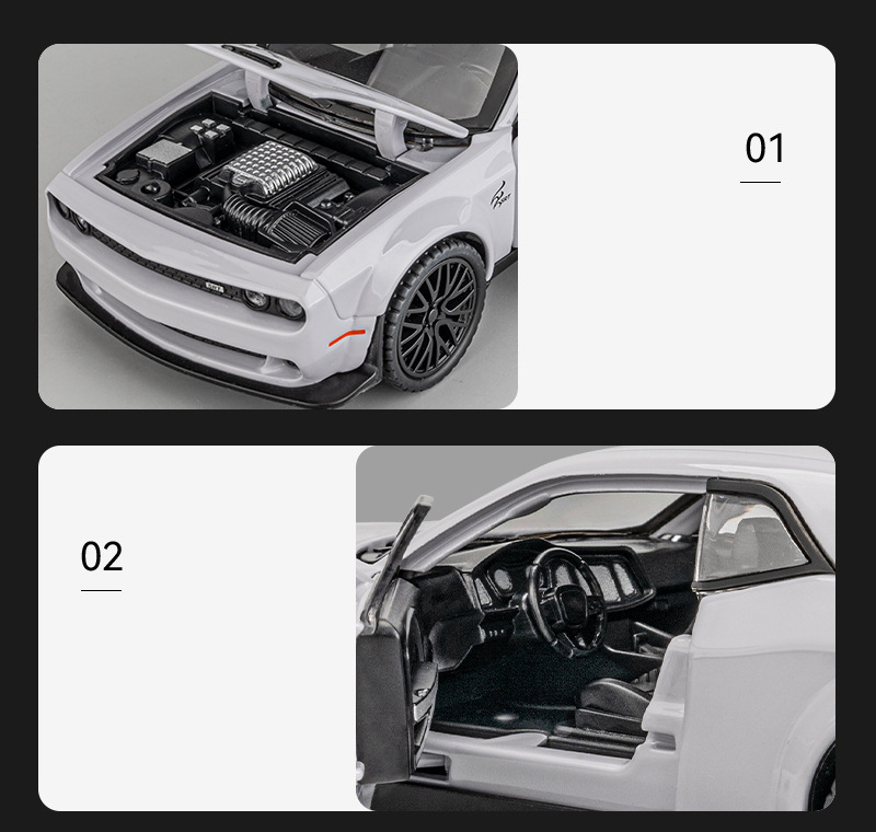 Diecast car 1:32 Dodge Challenger Hellcat SRT American Muscle Car ...