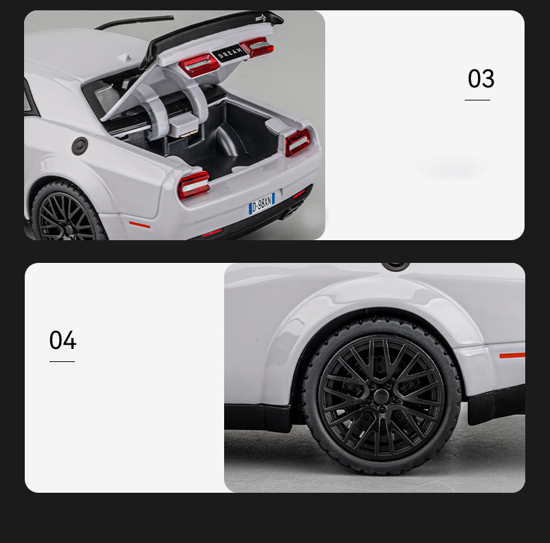Diecast car 1:32 Dodge Challenger Hellcat SRT American Muscle Car ...