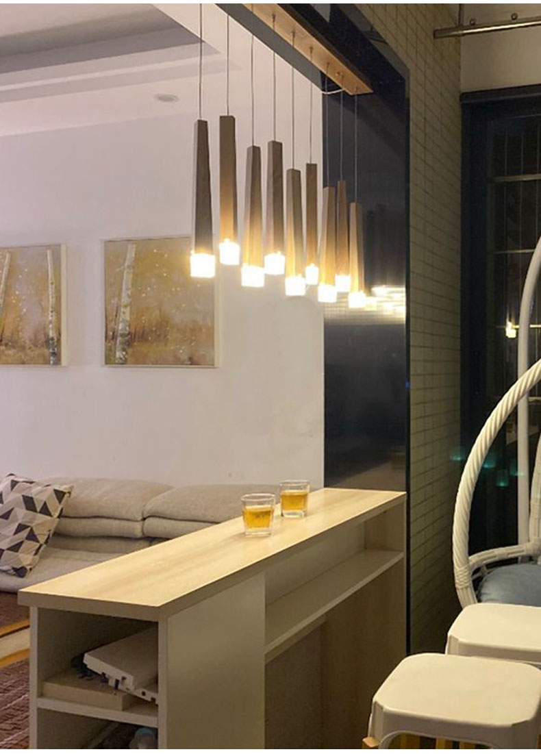 Japanese Drop Light For Bar Counter, Modern Solid Wood Pendant Light ...