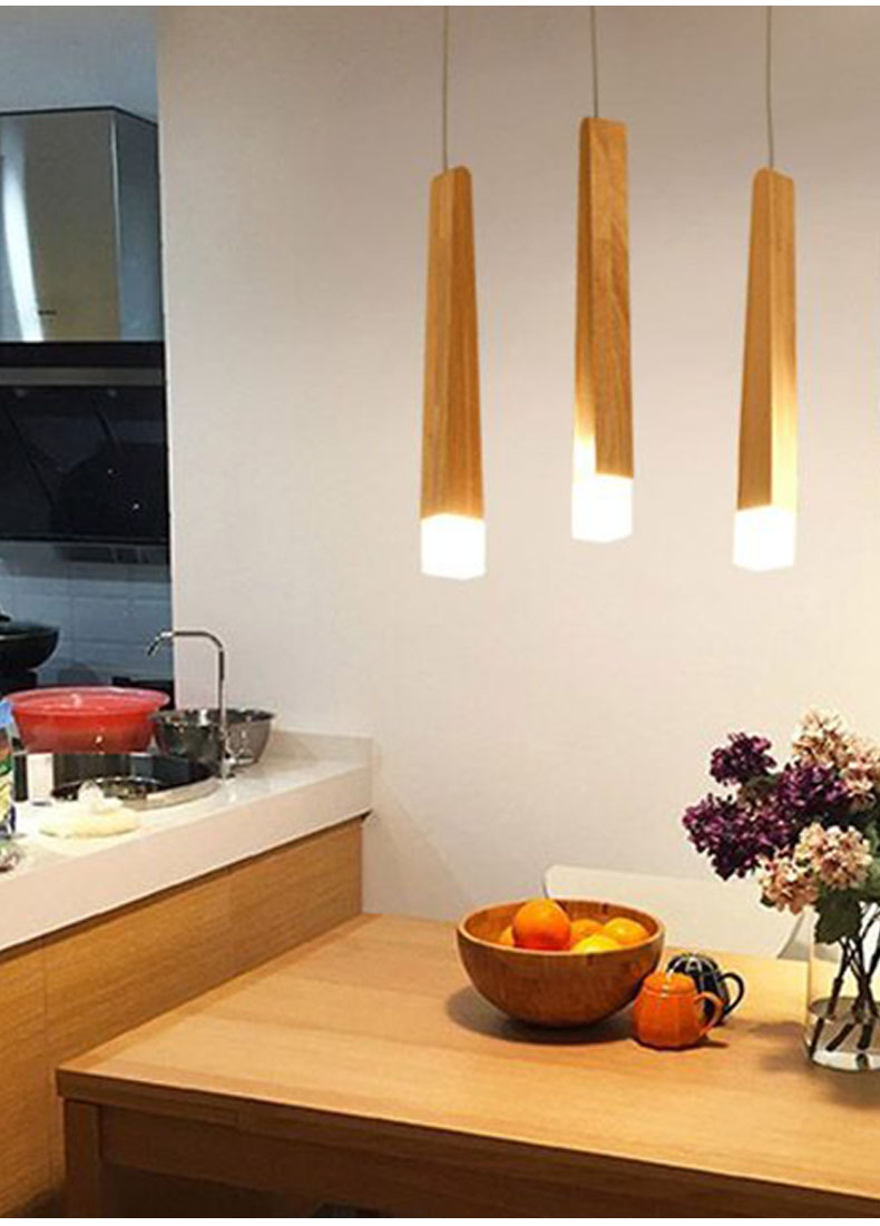 Japanese Drop Light For Bar Counter, Modern Solid Wood Pendant Light ...