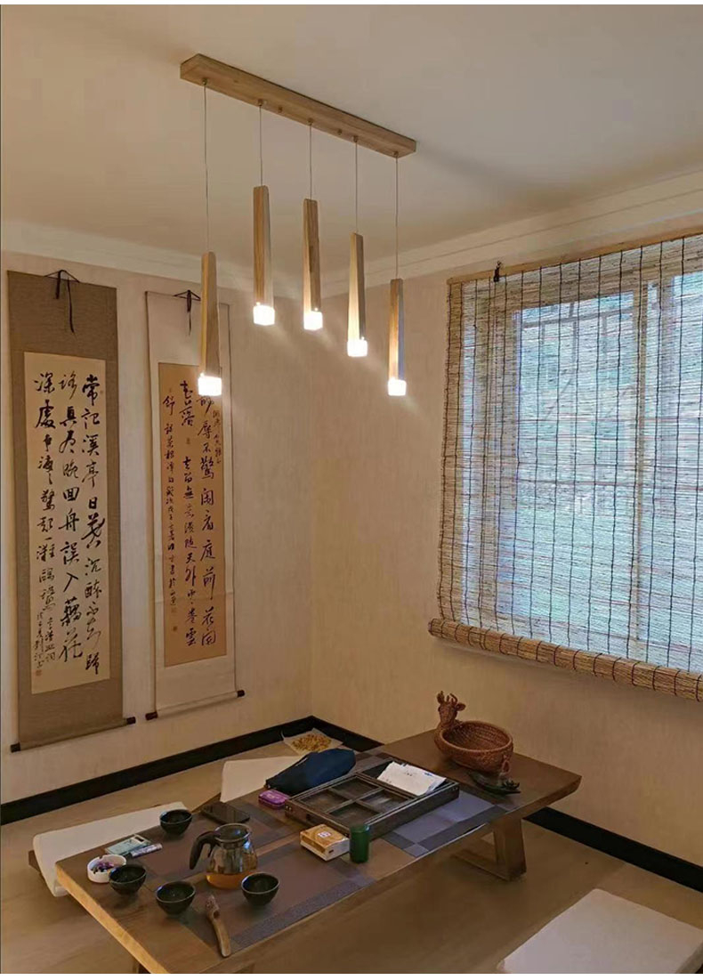 Japanese Drop Light For Bar Counter, Modern Solid Wood Pendant Light ...