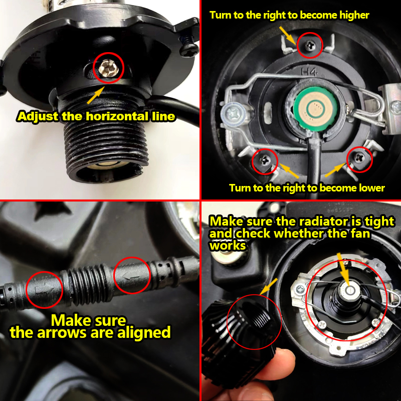 TUFFOO Upgraded H4 HS1 LED Headlight Bulbs With Mini Projector Lens Hi ...