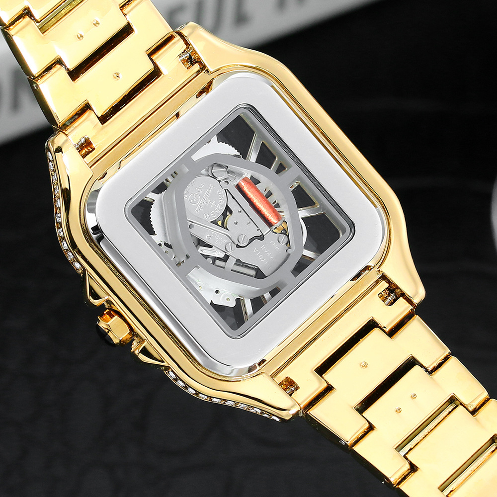 MISS FOX New Fashion Square Men's Watch Small Design Hollow out Hip Hop ...