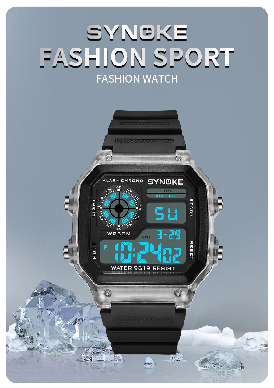 【Ready Stock】SYNOKE Men's Sport LED Back EL Light Display Watch Luxury ...