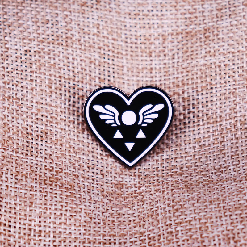 video game Undertale Delta rune Symbol enamel pin heart badge brooch ...