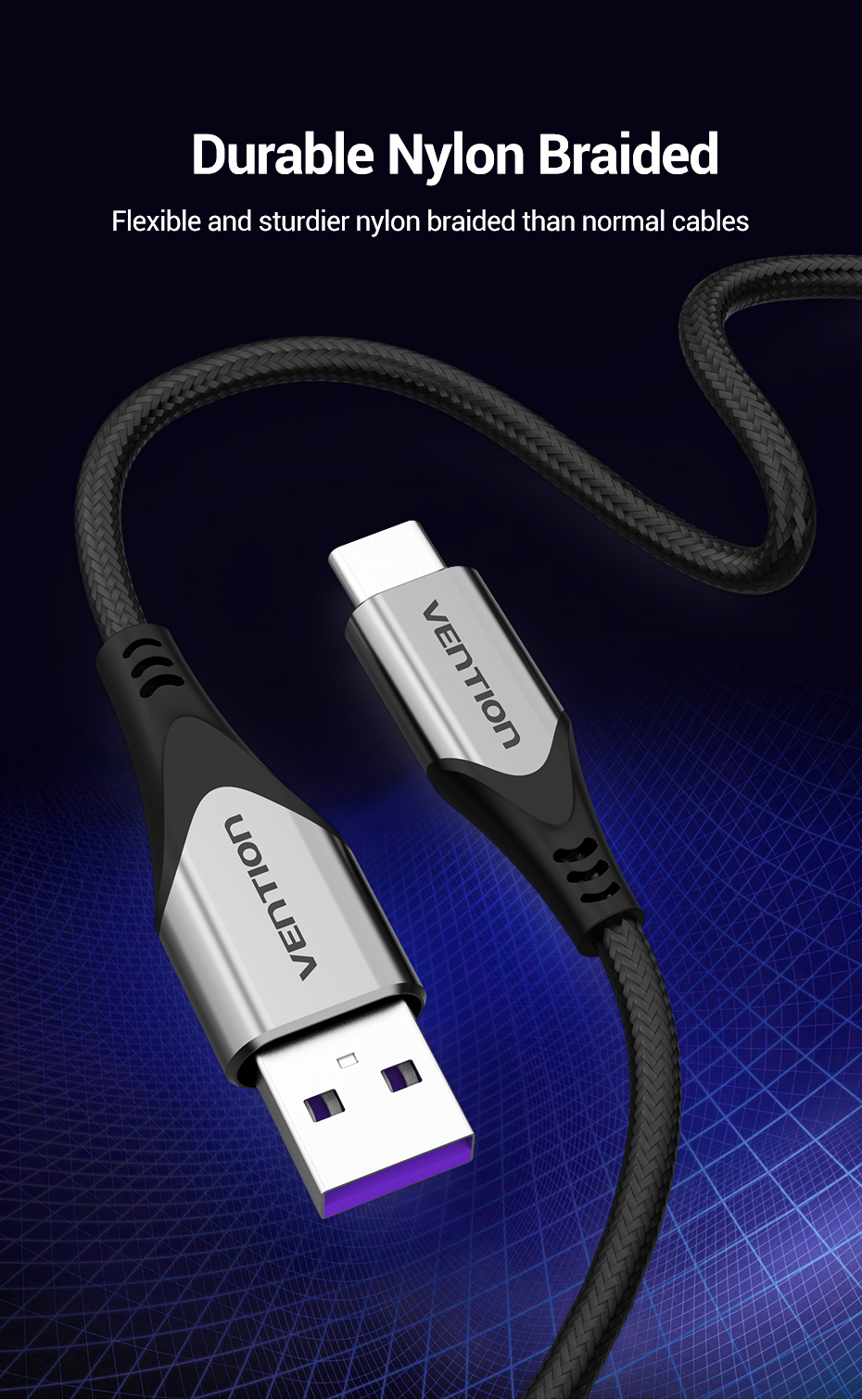 Vention Type C 5A Fast Charging Cable For Mobile Phone | Shopee Philippines