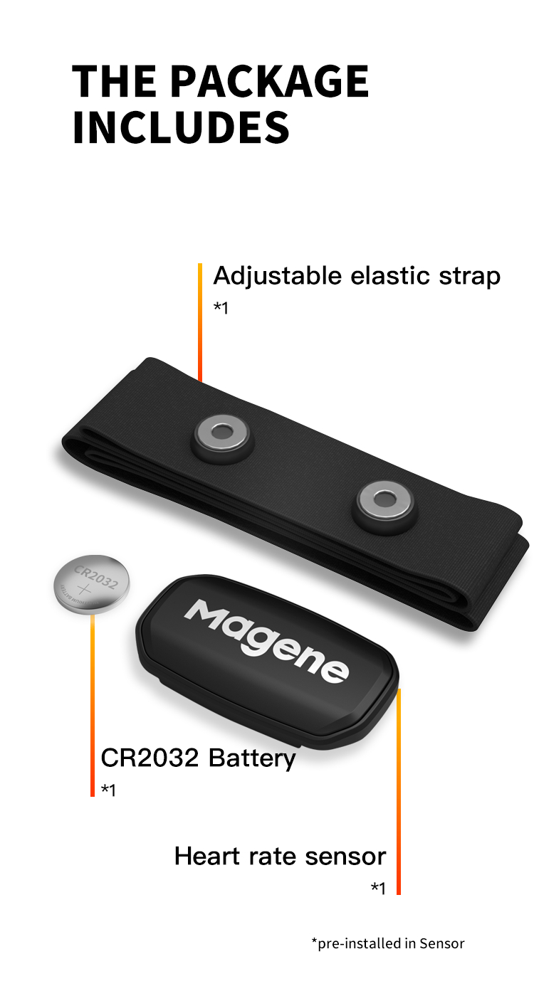 Magene H303 Heart Rate Sensor Bluetooth ANT HR Monitor With Chest Strap ...