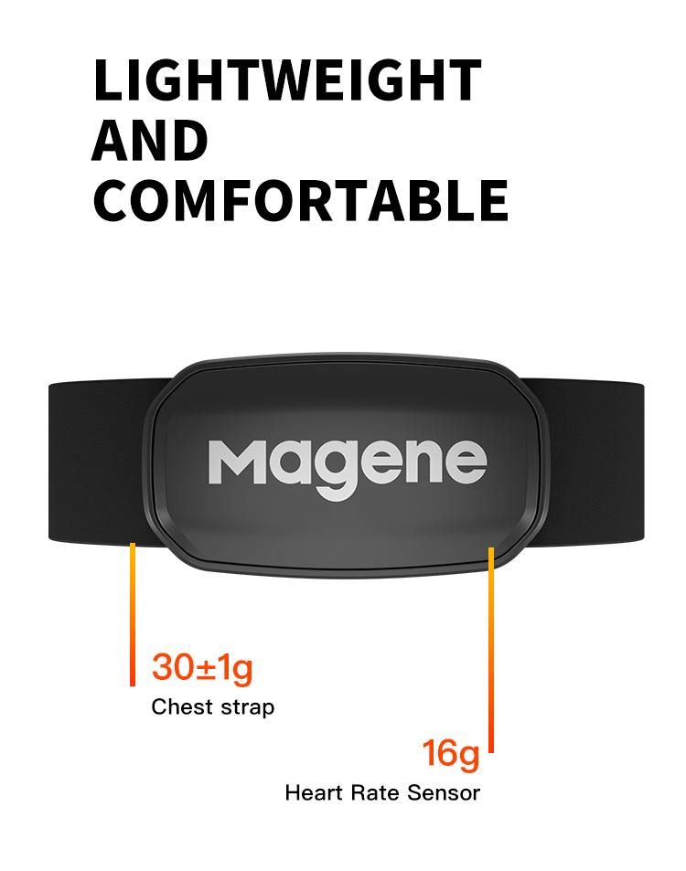 Magene H303 Heart Rate Sensor Bluetooth ANT HR Monitor With Chest Strap ...