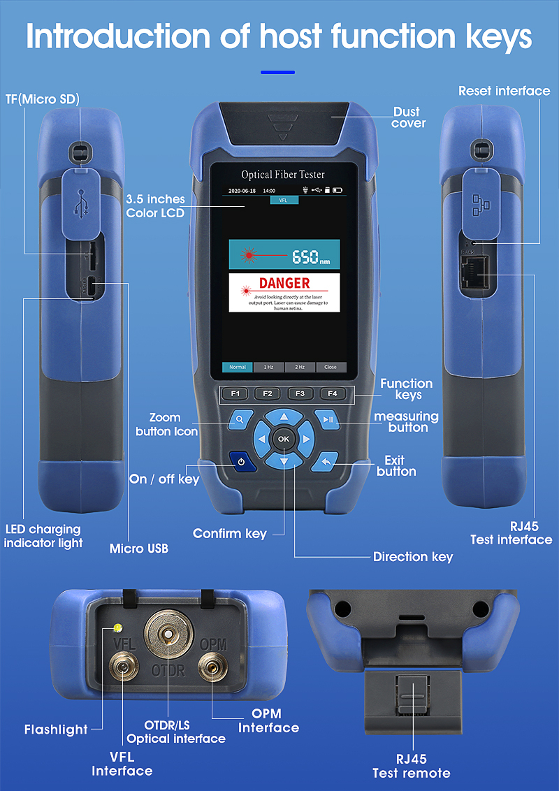 COMPTYCO Mini pro OTDR Reflectometer 9 functions in 1 device OPM OLS ...