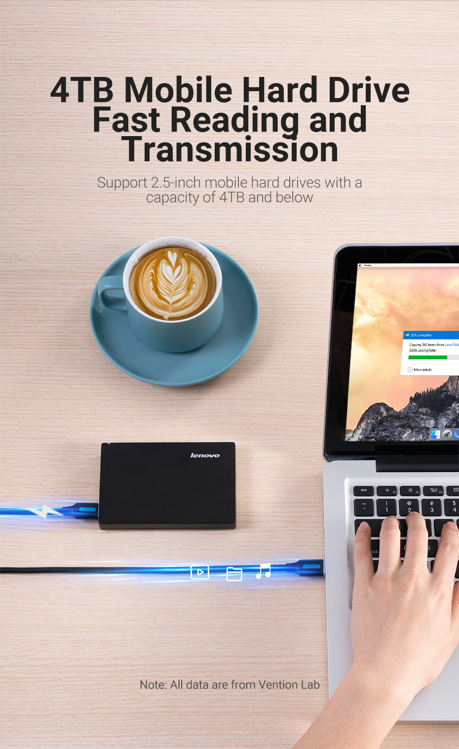 Vention Micro B To USB 3.0 5Gbps Fast Charging 3A Cable for External ...