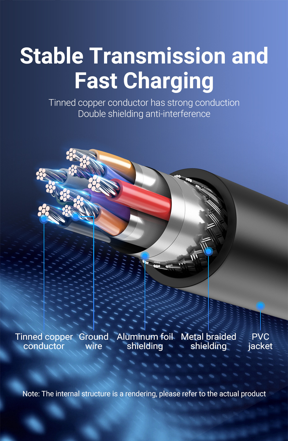 Vention Micro B To USB 3.0 5Gbps Fast Charging 3A Cable for External ...