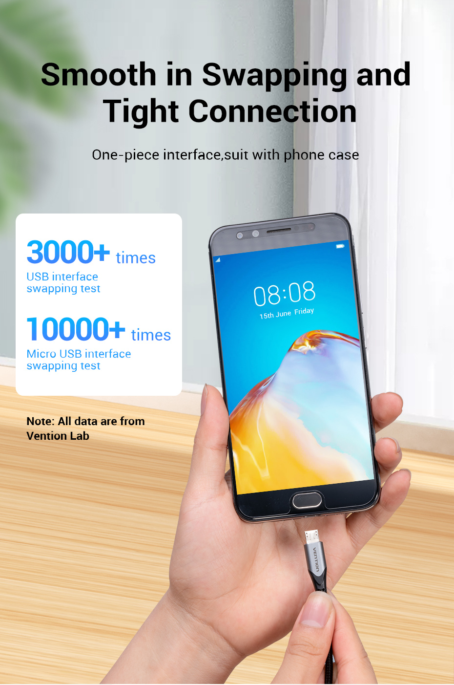 Vention Micro USB 3a Nylon Fast Charging Data Cable For Android Mobile ...
