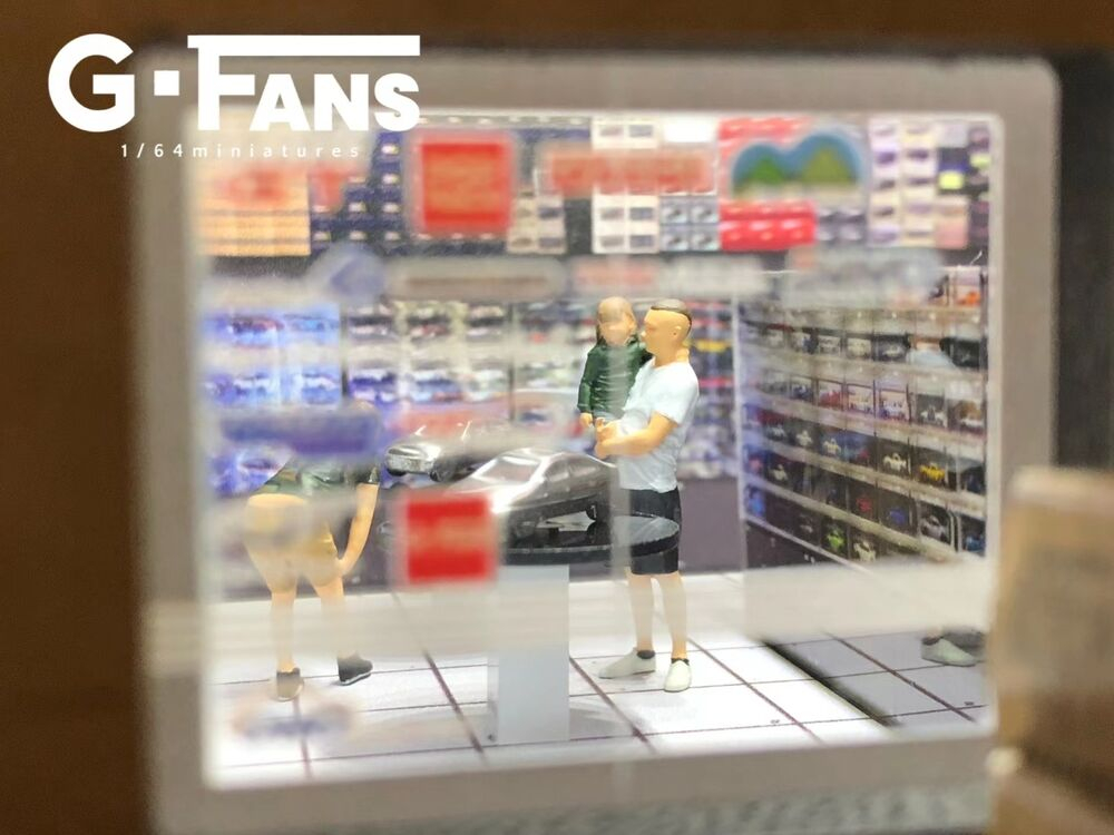 1:64 Scale Diorama Car Garage Model LED Lighting Car Parking Lot Model ...