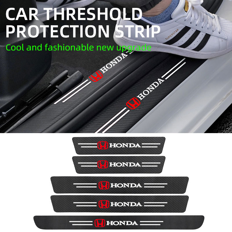 Carbon Fiber Car Door Sill Sticker Protector for Toyota Avanza Innova ...