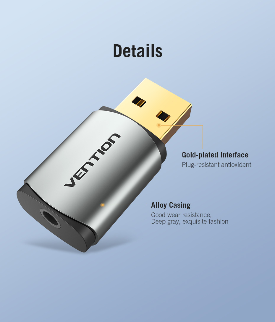 Vention Sound Card USB To Audio Converter For Headphone | Shopee ...