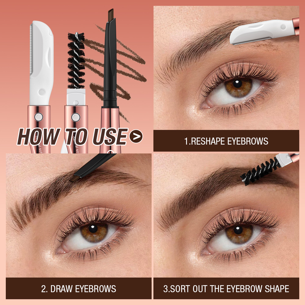 O.TWO.O 3 In 1 Eyebrow Pencil Waterproof Original Long Lasting With ...
