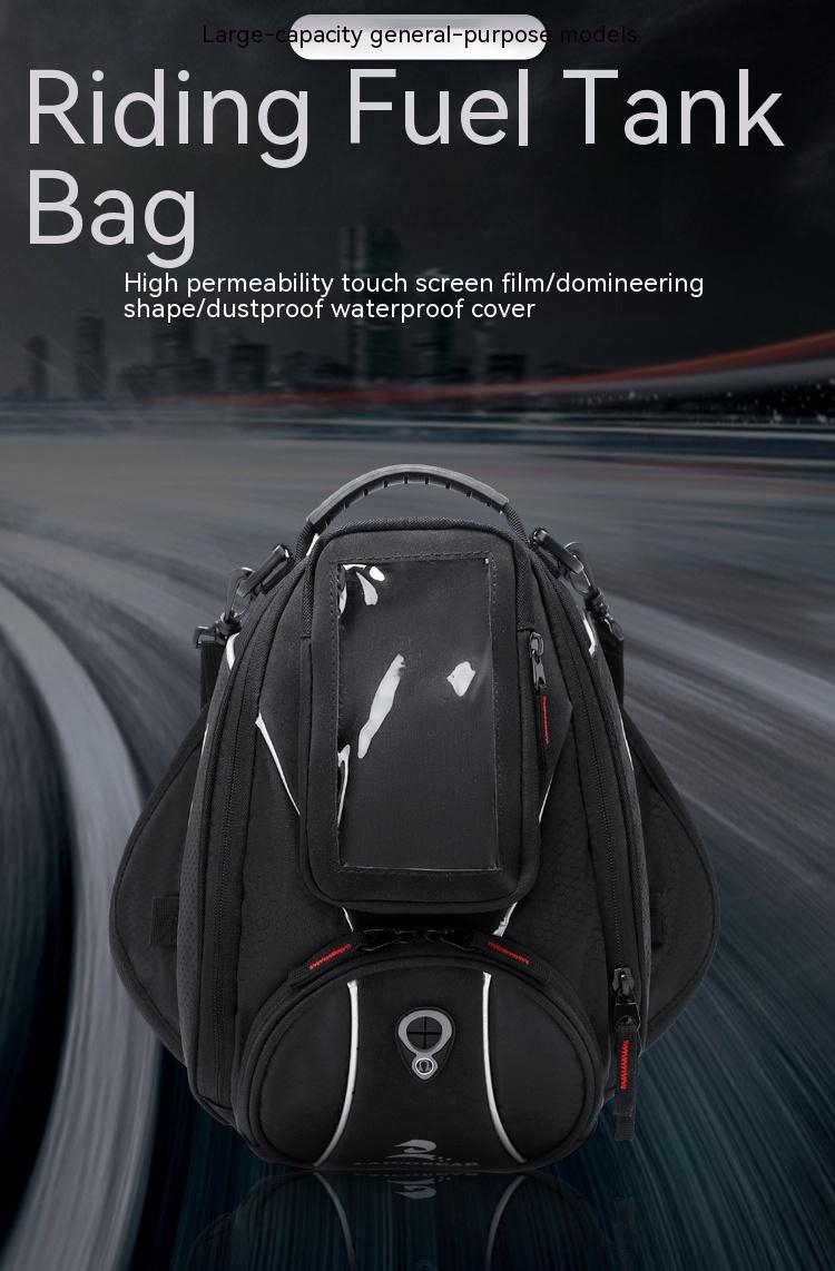 Motorcycle tank bag Motorbike Oil Fuel Bag Magnetic Fixed Straps Moto ...