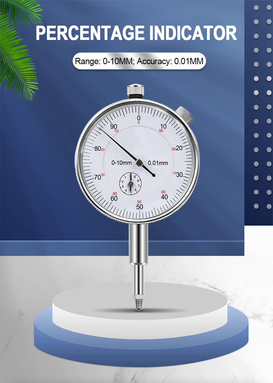 Mini Dial Indicator Gauge 0-10mm 0.01mm High Precision Dial Test ...