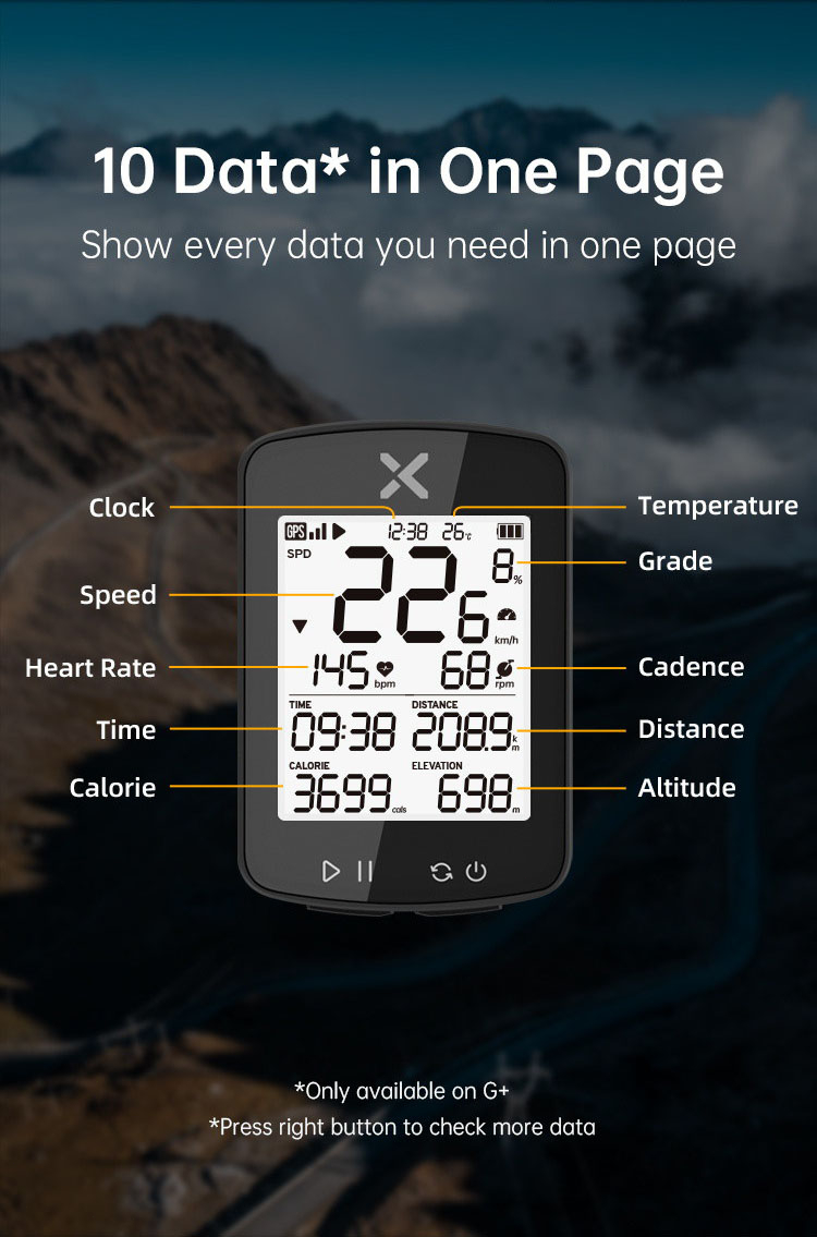 XOSS G2+ G2 Plus Speedometer Bike wireless water proof IPX7 GPS 2.2 ...