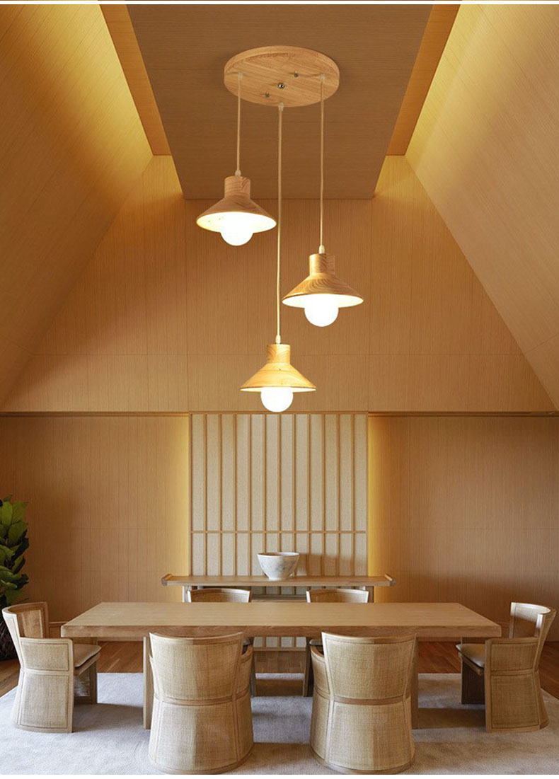 Japanese Style Wooden Pendant Light,Modern Simple Restaurant Drop ...