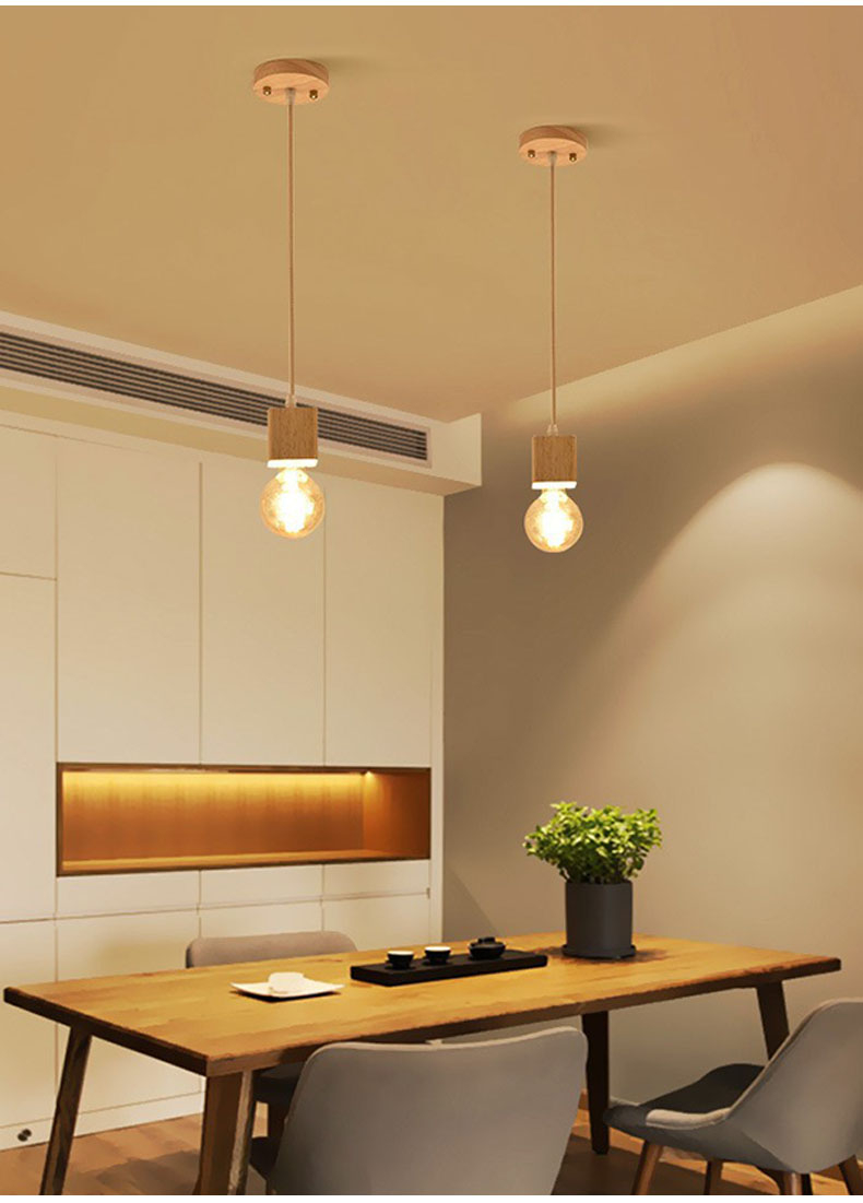 Japanese Style Wooden Pendant Light,Modern Simple Restaurant Drop ...