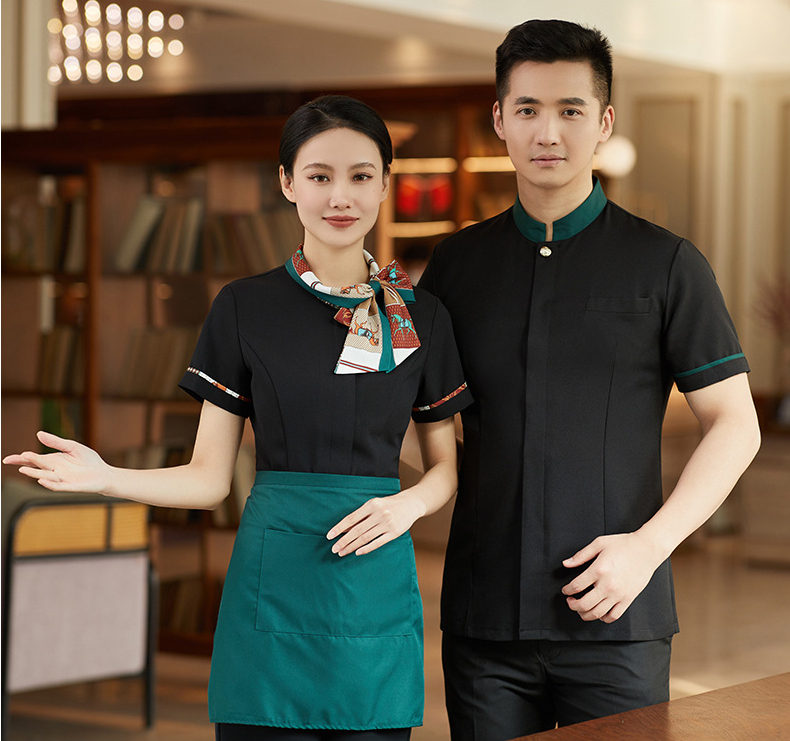 Waiter work clothes short-sleeved restaurant hotel catering work ...
