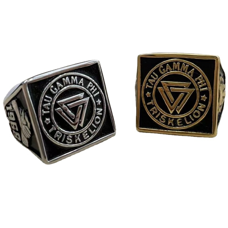 Pure Stainless Steel Triskelion Tau Gamma Phi Ring for Men Size 7-13 ...
