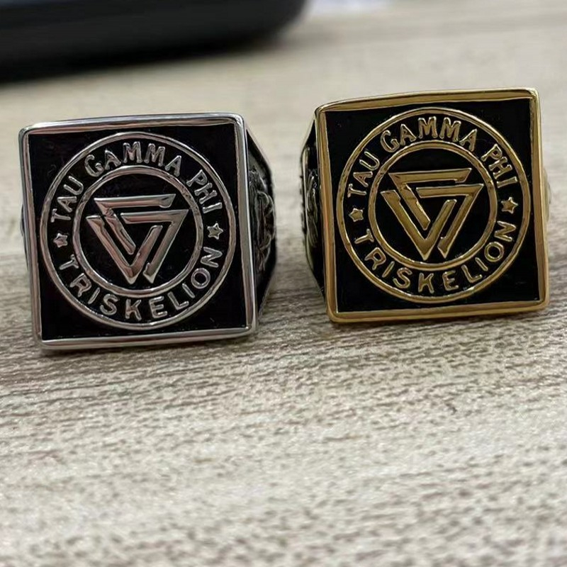 Pure Stainless Steel Triskelion Tau Gamma Phi Ring for Men Size 7-13 ...