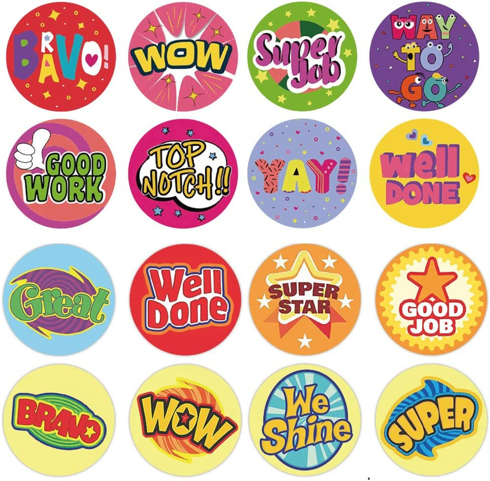 1000 PCS Motivational Stickers for Kids, 1 Inch Animal Reward Stickers ...