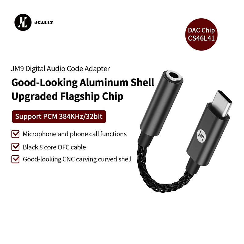 JCALLY JM9 Type-C To 3.5mm Adapter Cable DAC Chip CS46L41 For Android ...