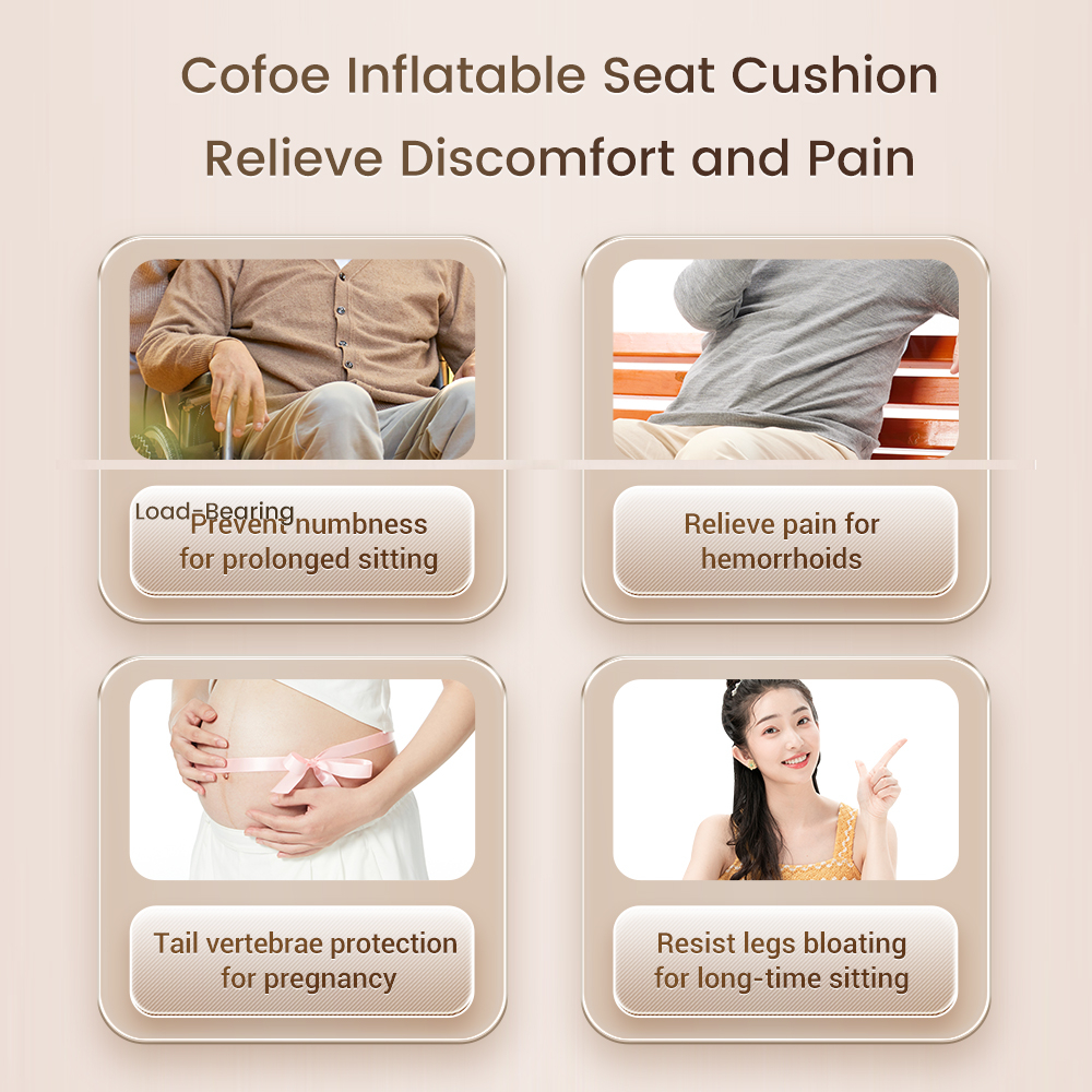 Cofoe 3D Seat Cushion Air Inflatable Pad Mat for Car Office Chair Anti-Bedsore Pressure Relief ...