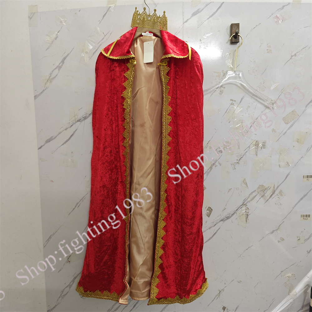 King Robe Cape For Boys Prince Cloak Halloween Christmas Cosplay ...