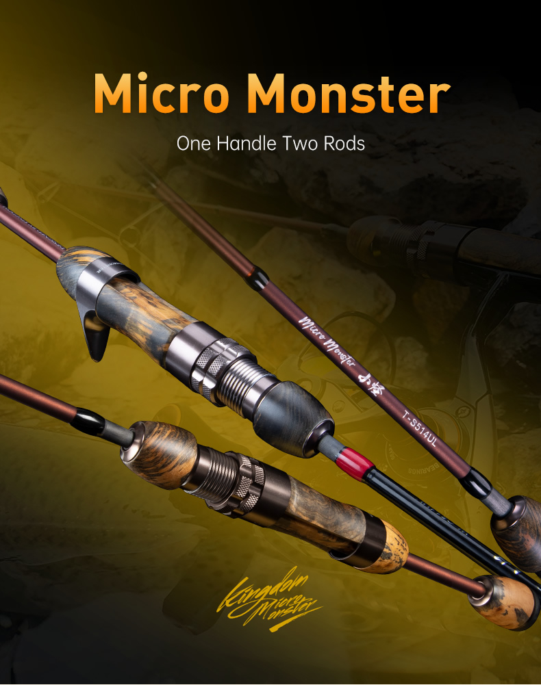 Kingdom MicroMonster Trout Rod 1.55m 3/2 Section Casting Spinning FUJI ...