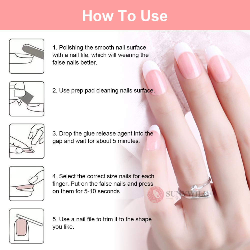 SUNYWILL 24pcs Stylish Fake Nails Set with Glue Unique Patterns ...