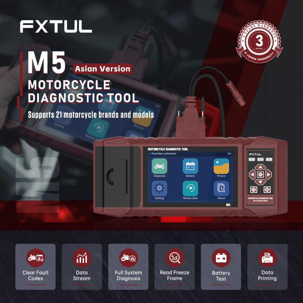 AUTOOL FXTUL M5 Locomotive Diagnostic Computer Battery Tester + OBD2 ...