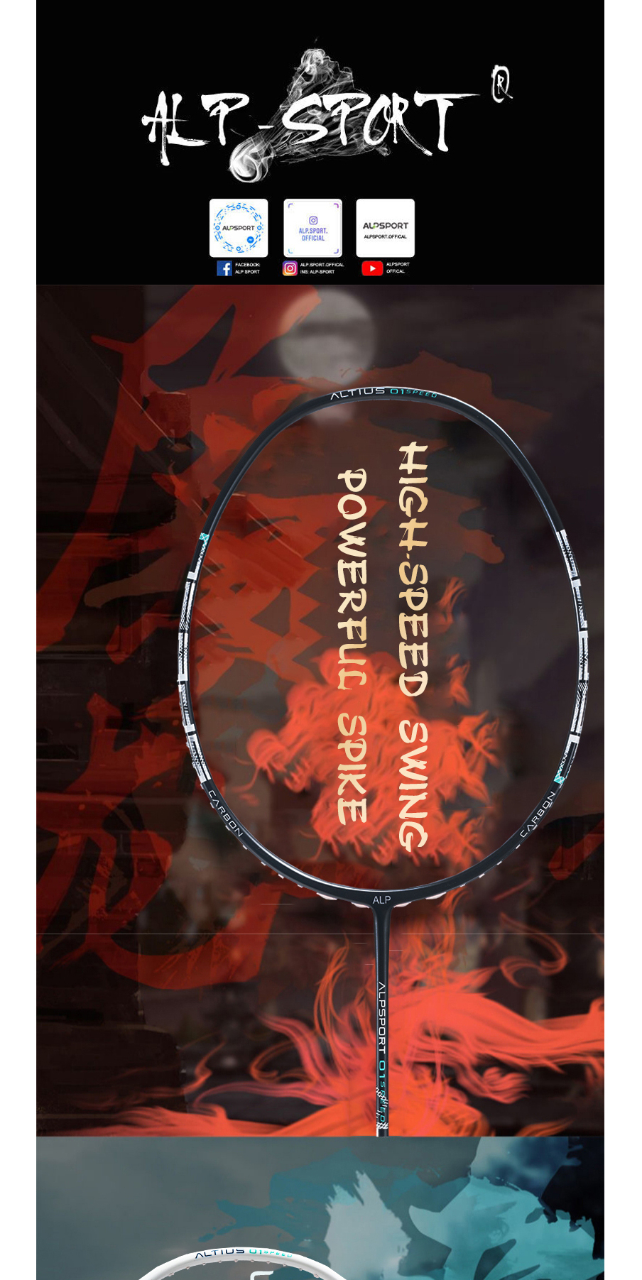 Alpsport 01 Speed 4u G5 Max 30 Lbs Badminton Racket 100% Original ...