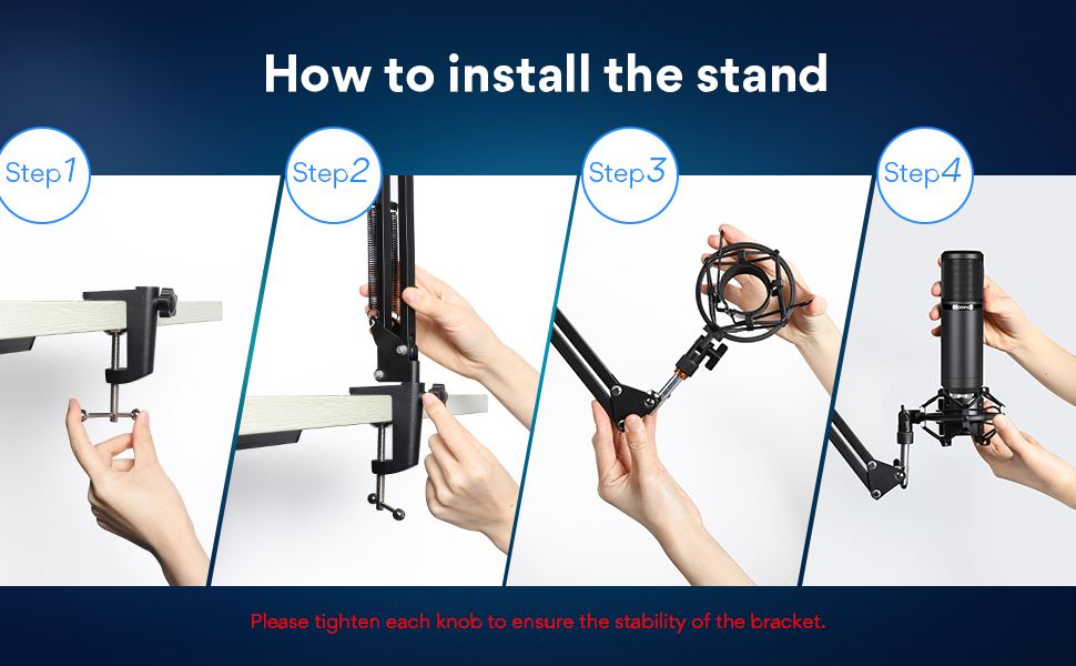 Maono AU-PM320S XLR Condenser Microphone Kit Professional Cardioid ...