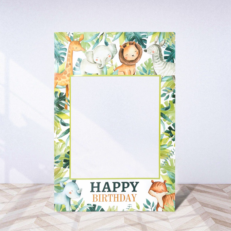 Safari Theme Paper Frame Photo Booth Props Selfie Booth Picture ...
