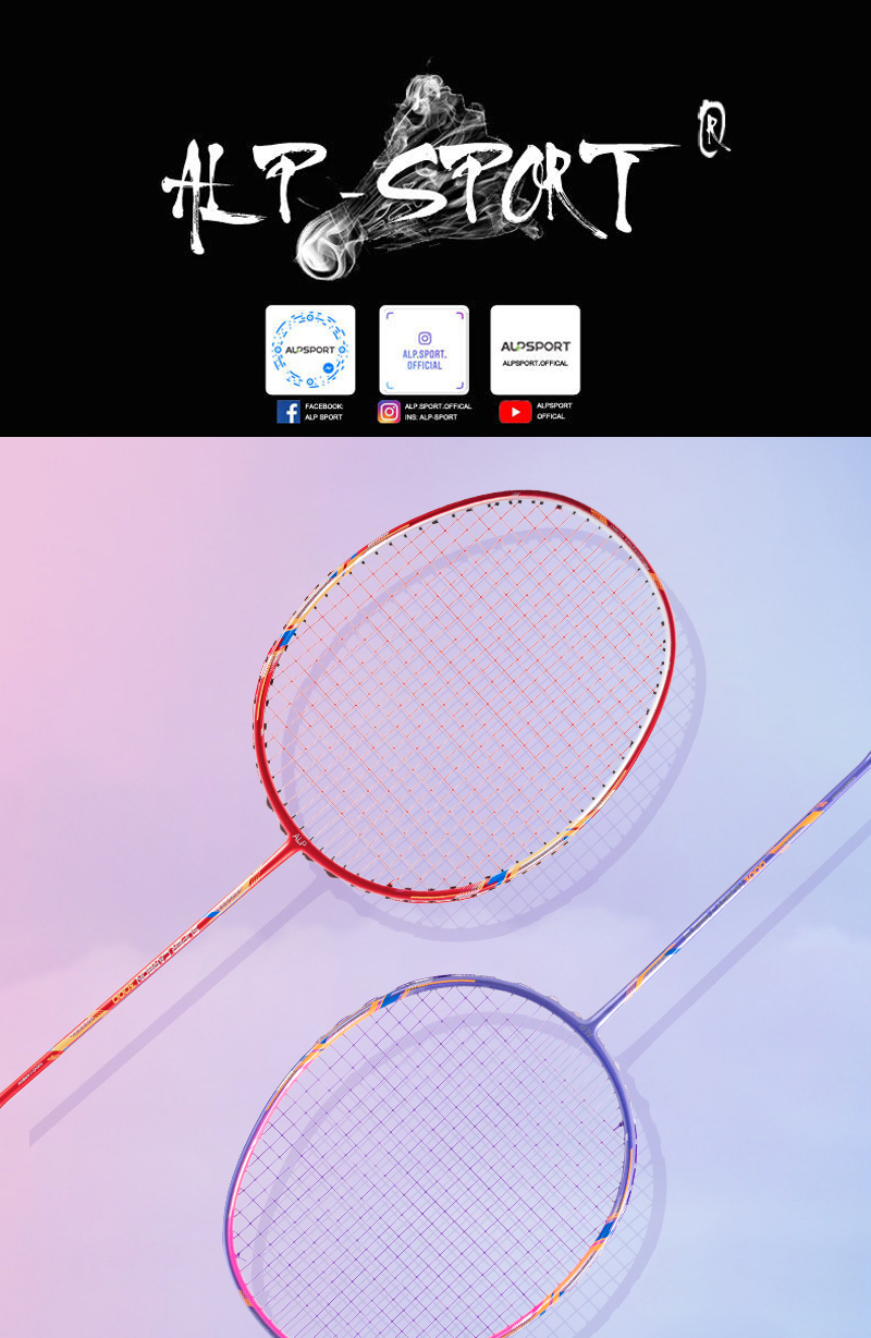 Alpsport Gj 10u G5 52g Max 35 Lbs Purple Badminton Racket 100% Original ...